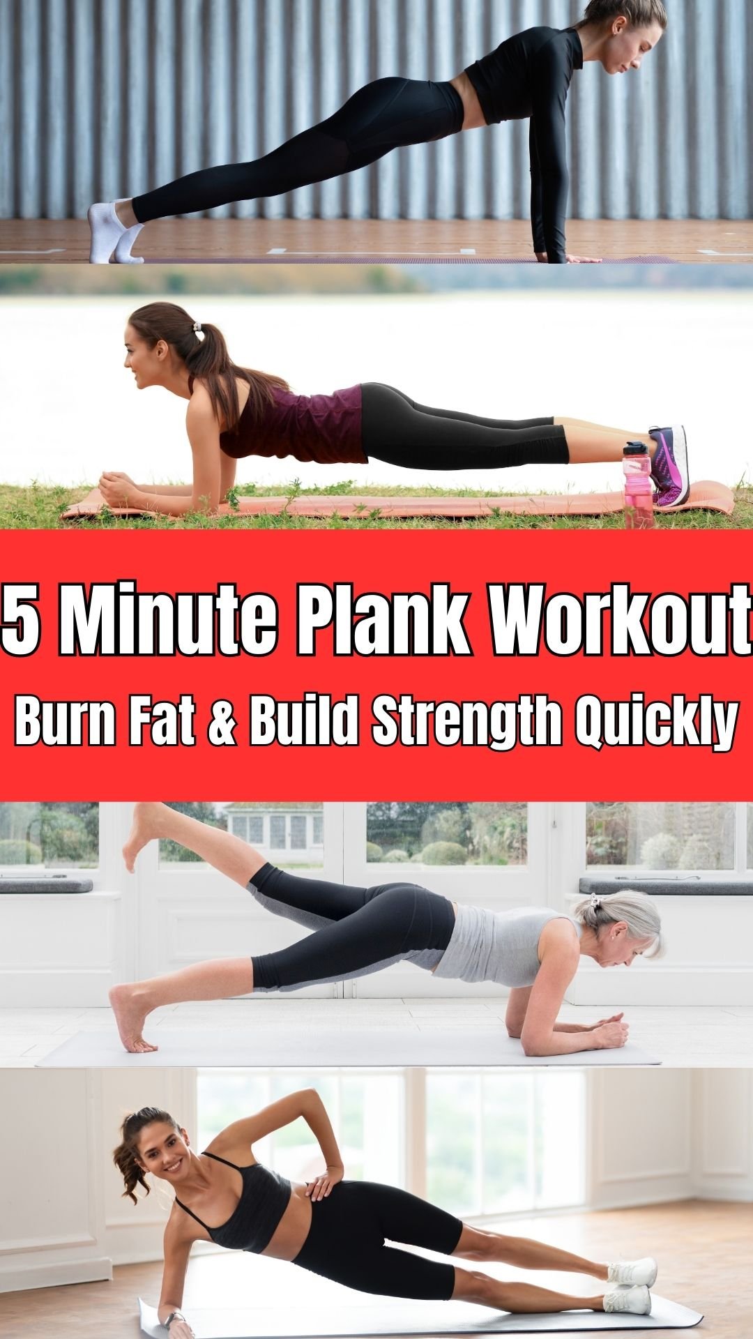 5 Minute Plank Workout : Burn Fat & Build Strength Quickly